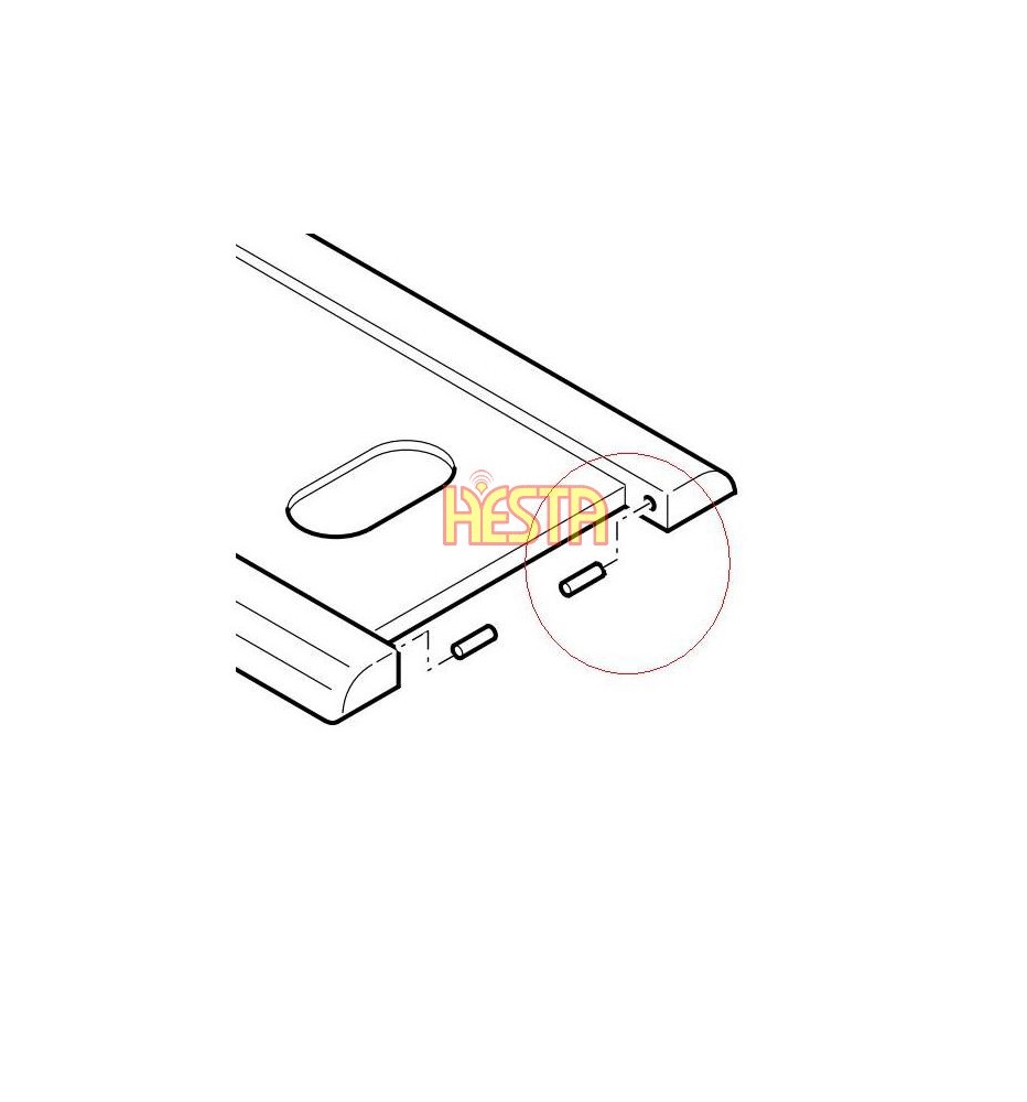 Fridge door hinge pin for cover IndelB TB31, 41, 51A