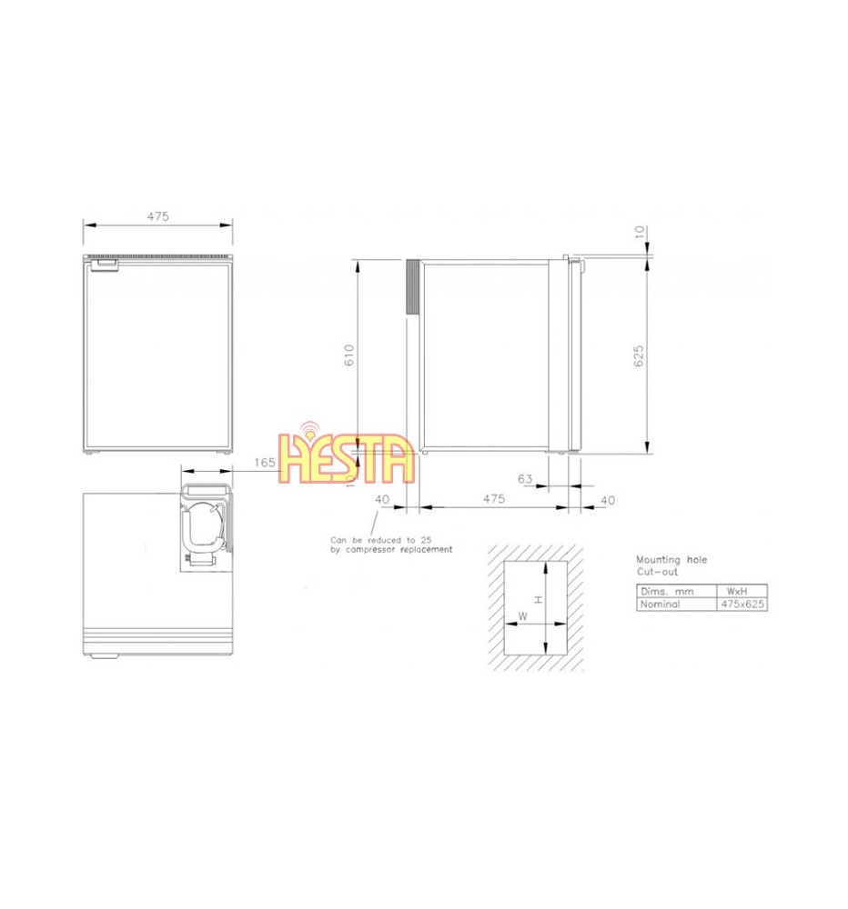 Indel B Cruise 85 Motorhome, Boat Compressor Fridge 85L 64cm height