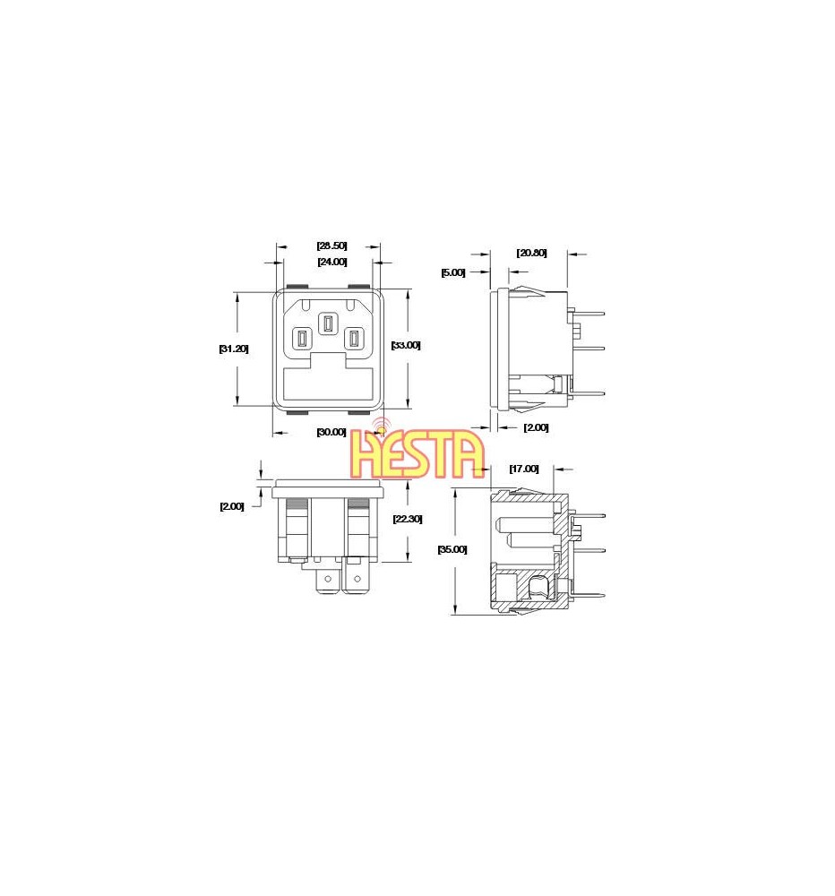 AC 230V inlet socket for Waeco CF, CR, CFX portable fridge