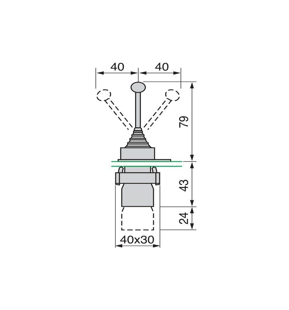 Manette XD2PA24 CR, interrupteur, Manipulateur 4 positions - monostable